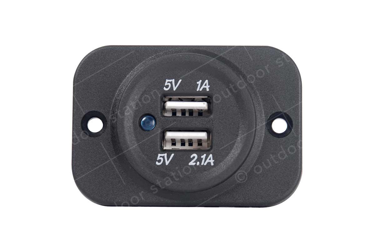 USB ugradbena utičnica 12V i okvir 1A - 2.1A